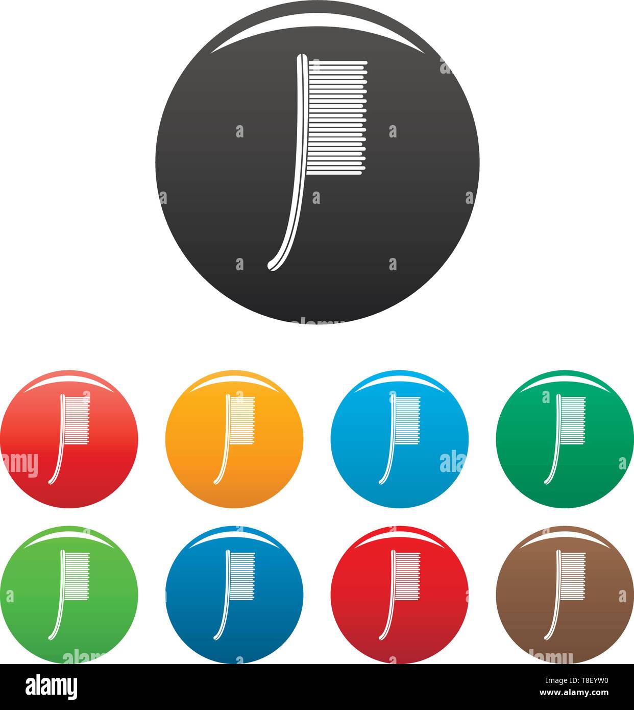 Metal brush icons set 9 color vector isolated on white for any design ...