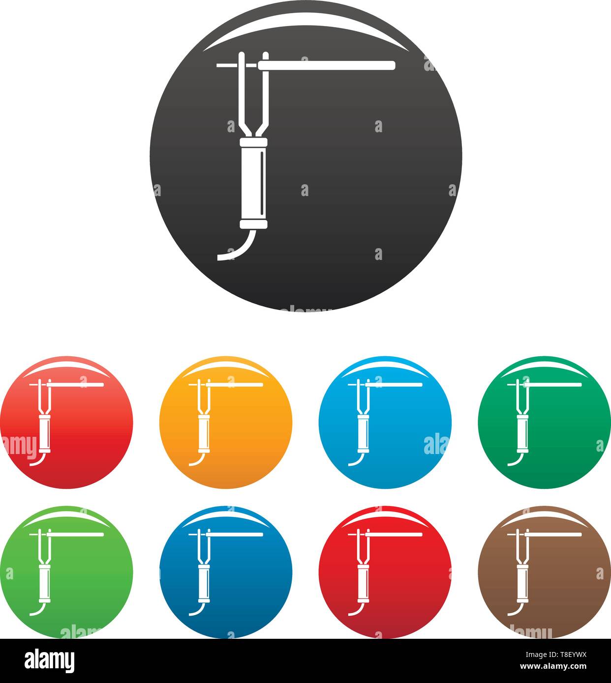 Welding electrode icons set 9 color vector isolated on white for any ...