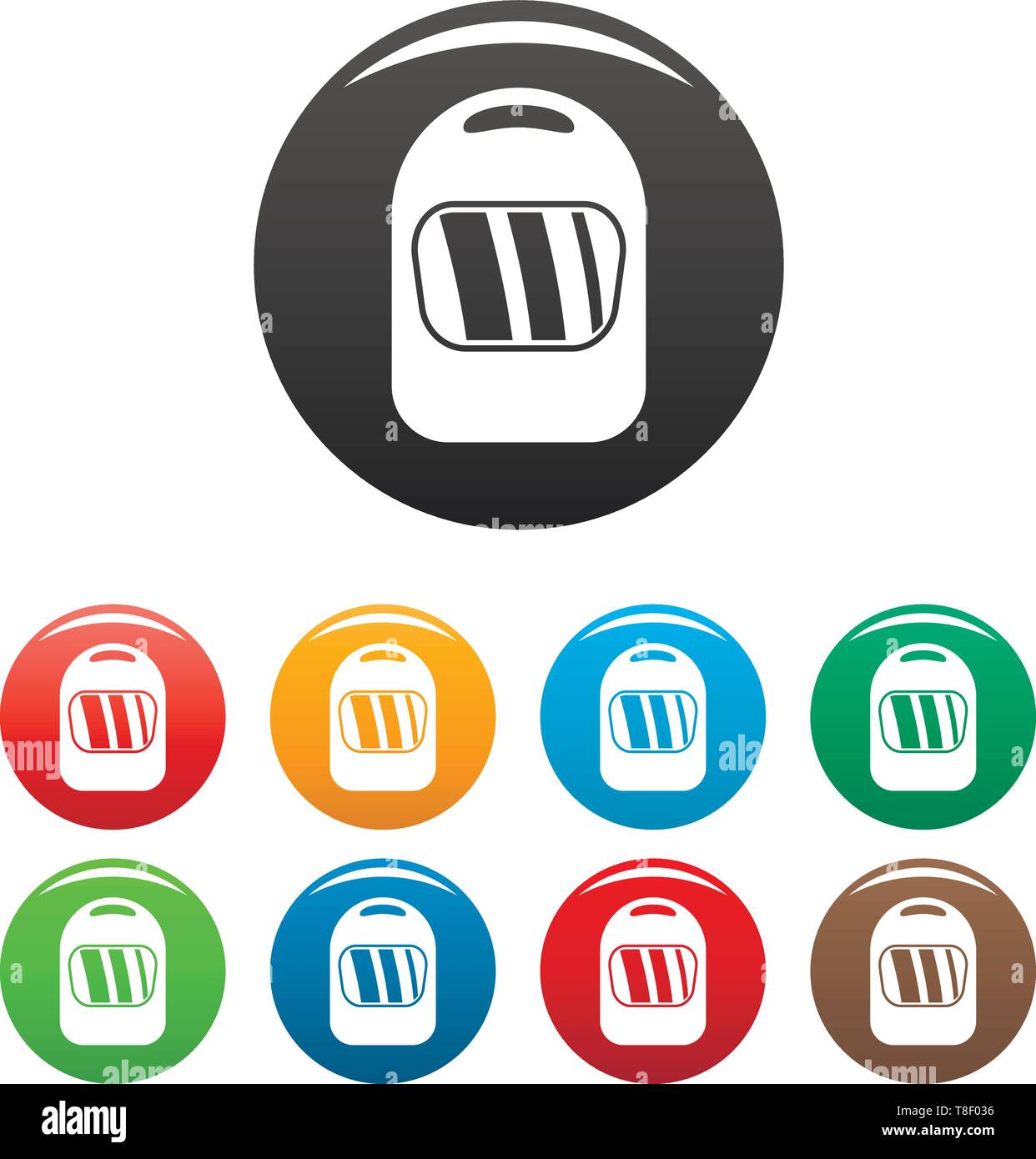 Welding helmet icons set 9 color vector isolated on white for any ...