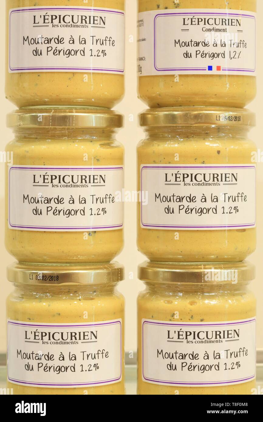 France, Dordogne, Perigord, Perigueux, truffle mustard (Tuber ...