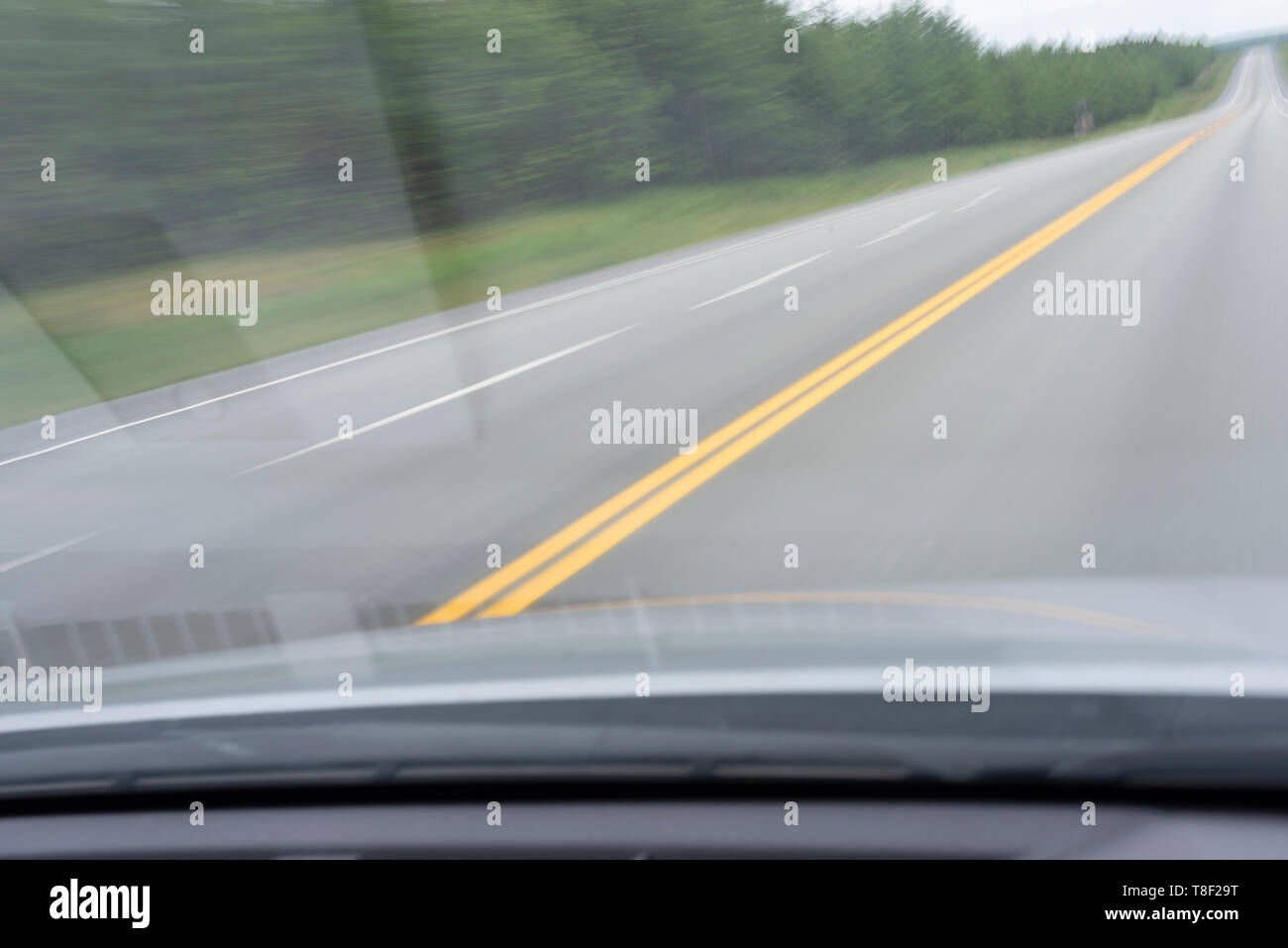 Abstract view of and along Trans-Canada Highway 104 & 102 during a road ...