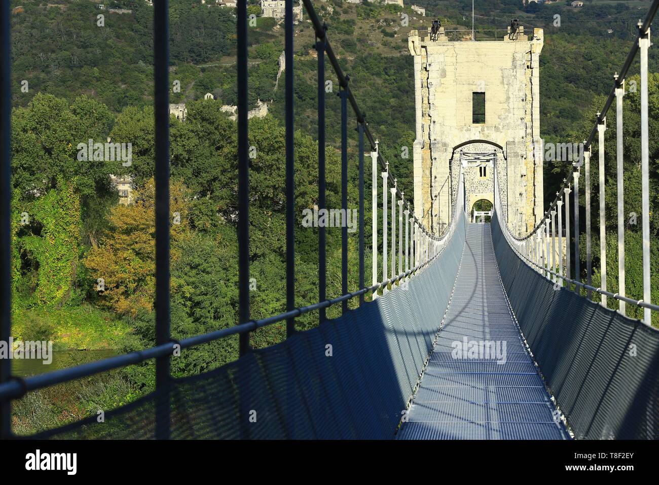France, Ardeche, Rochemaure, the gateway on the Vieux Rhone Stock Photo ...