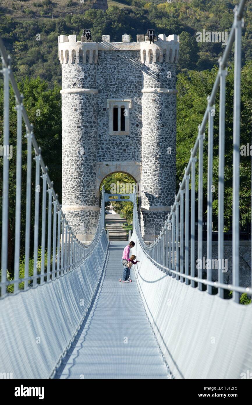 France, Ardeche, Rochemaure, the gateway on the Vieux Rhone Stock Photo ...