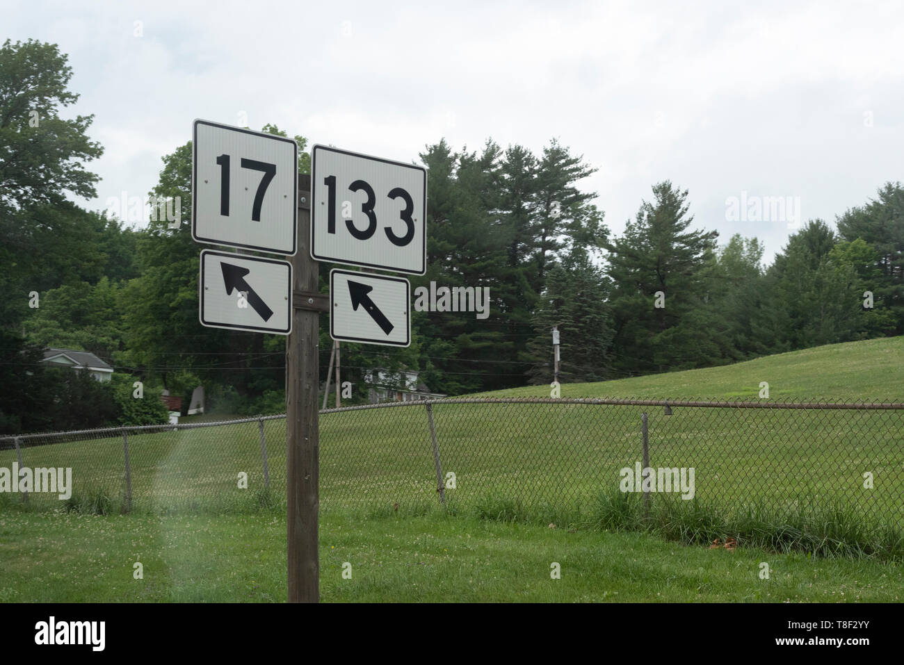 Road trip scenes along highway between Hope, Maine, USA and Montreal ...