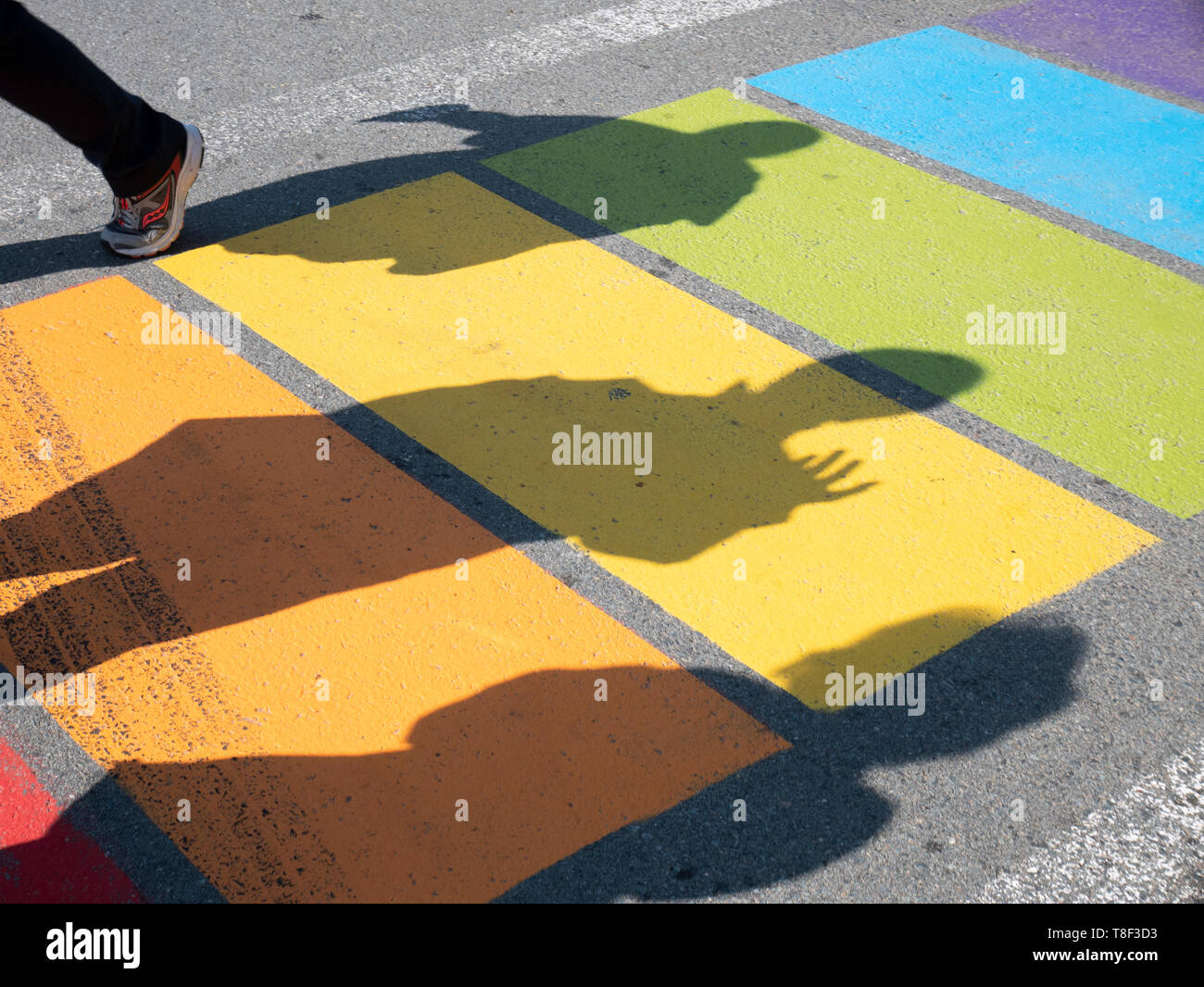 The rainbow crosswalk in Halifax Nova Scotia, Canada. Intersections of ...