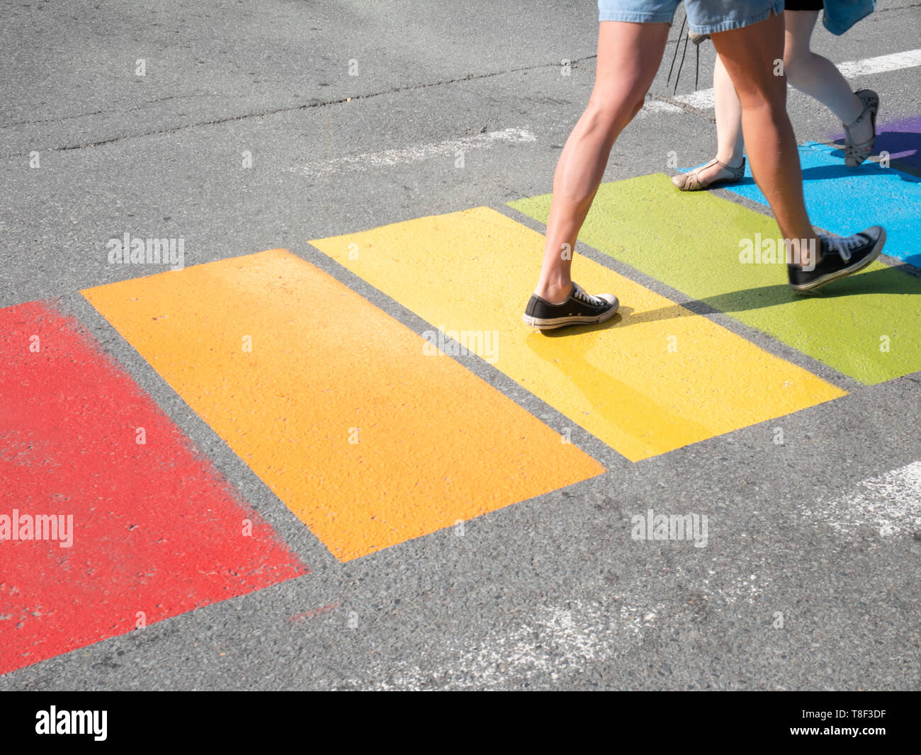 The rainbow crosswalk in Halifax Nova Scotia, Canada. Intersections of ...