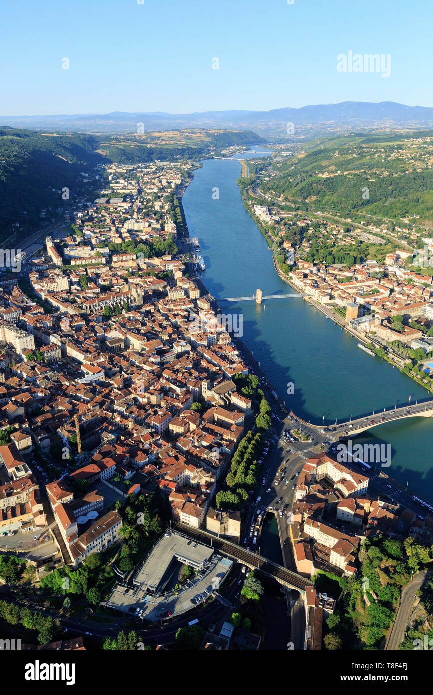 France, Isere, Vienne, The Rhone (aerial view Stock Photo - Alamy