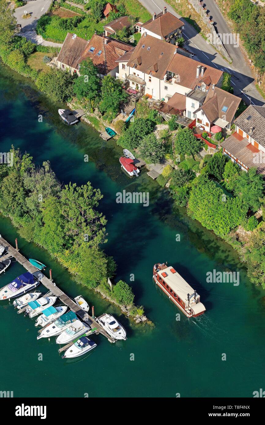 France, Savoy, Chanaz, Savieres canal (aerial view Stock Photo - Alamy