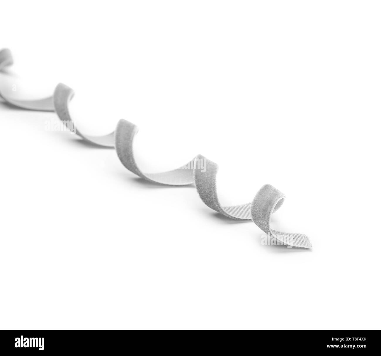 Grey ribbon on white background Stock Photo - Alamy