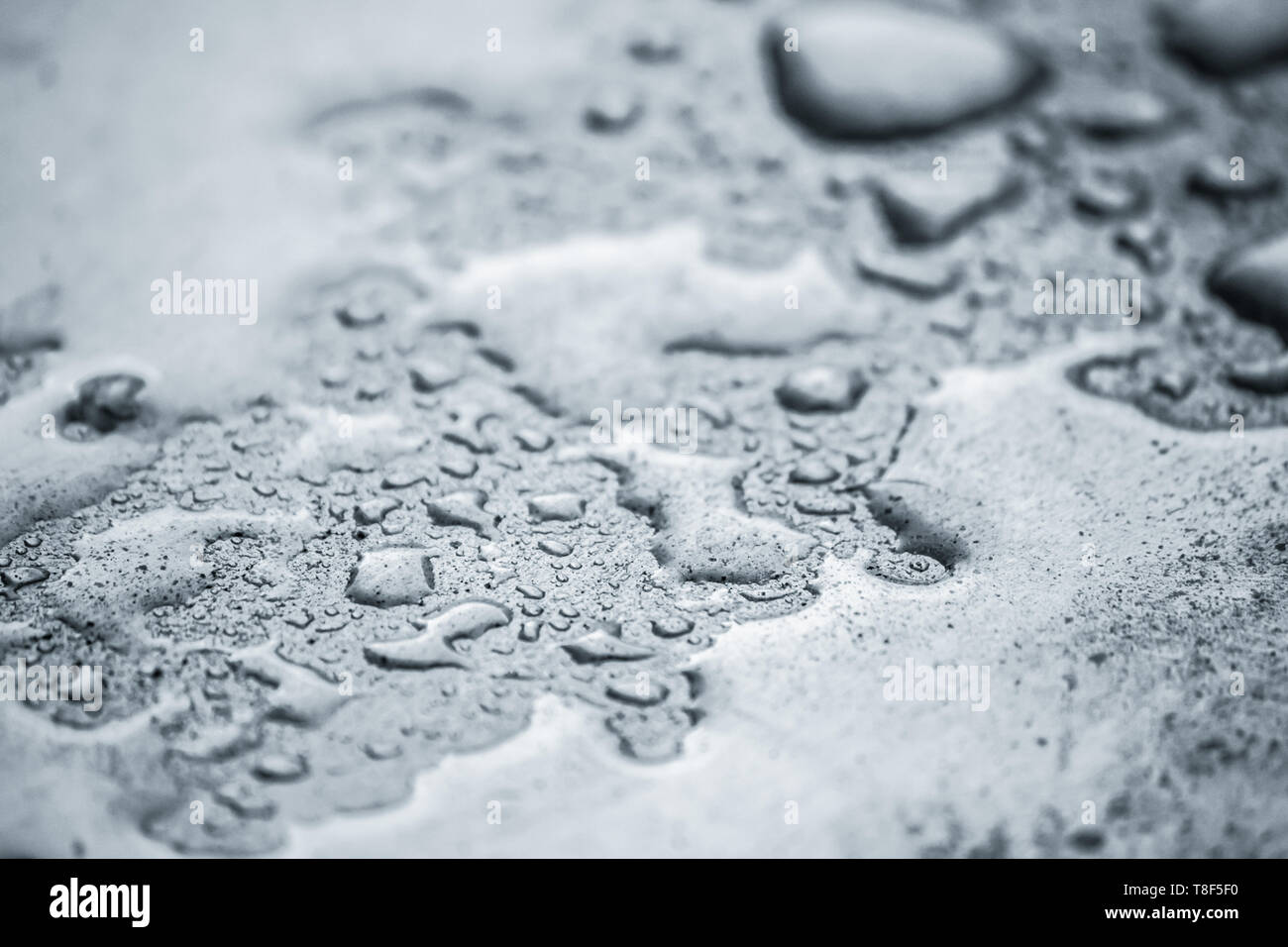 Water droplets on metal background. Raindrops on steel surface Stock ...