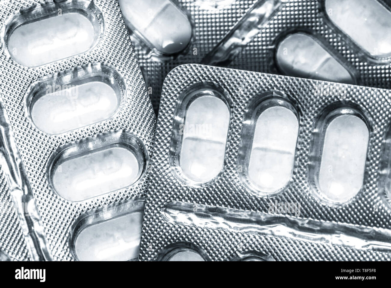 Medical background, white prescription medicine capsules in blister ...