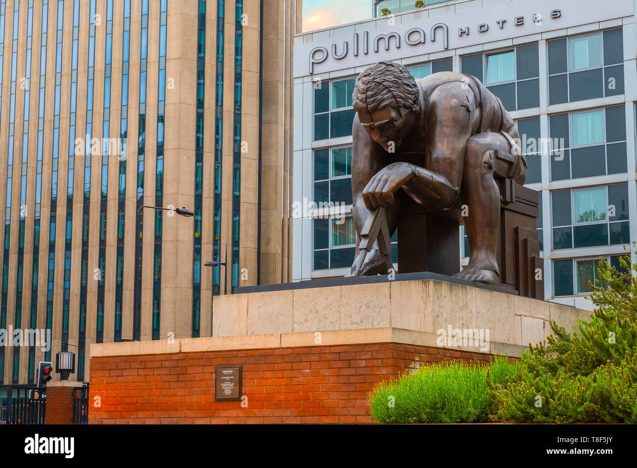 London, UK - May 12 2018: The Newton Sculpture by Eduado Paolozzi based ...