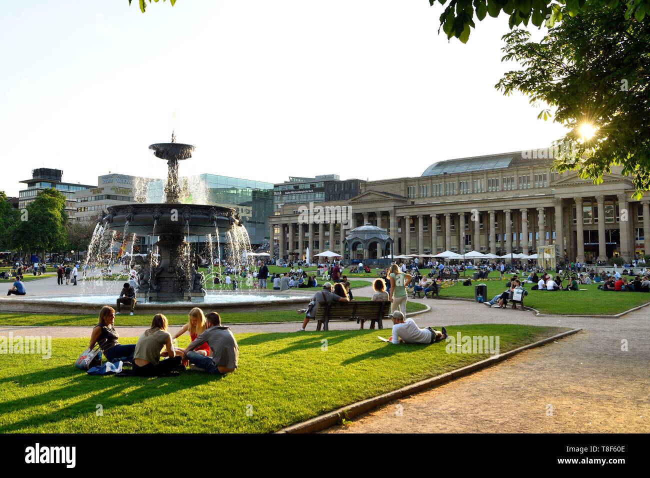Germany, Baden Wurttemberg, Stuttgart, Schlossplatz (Castle Square ...