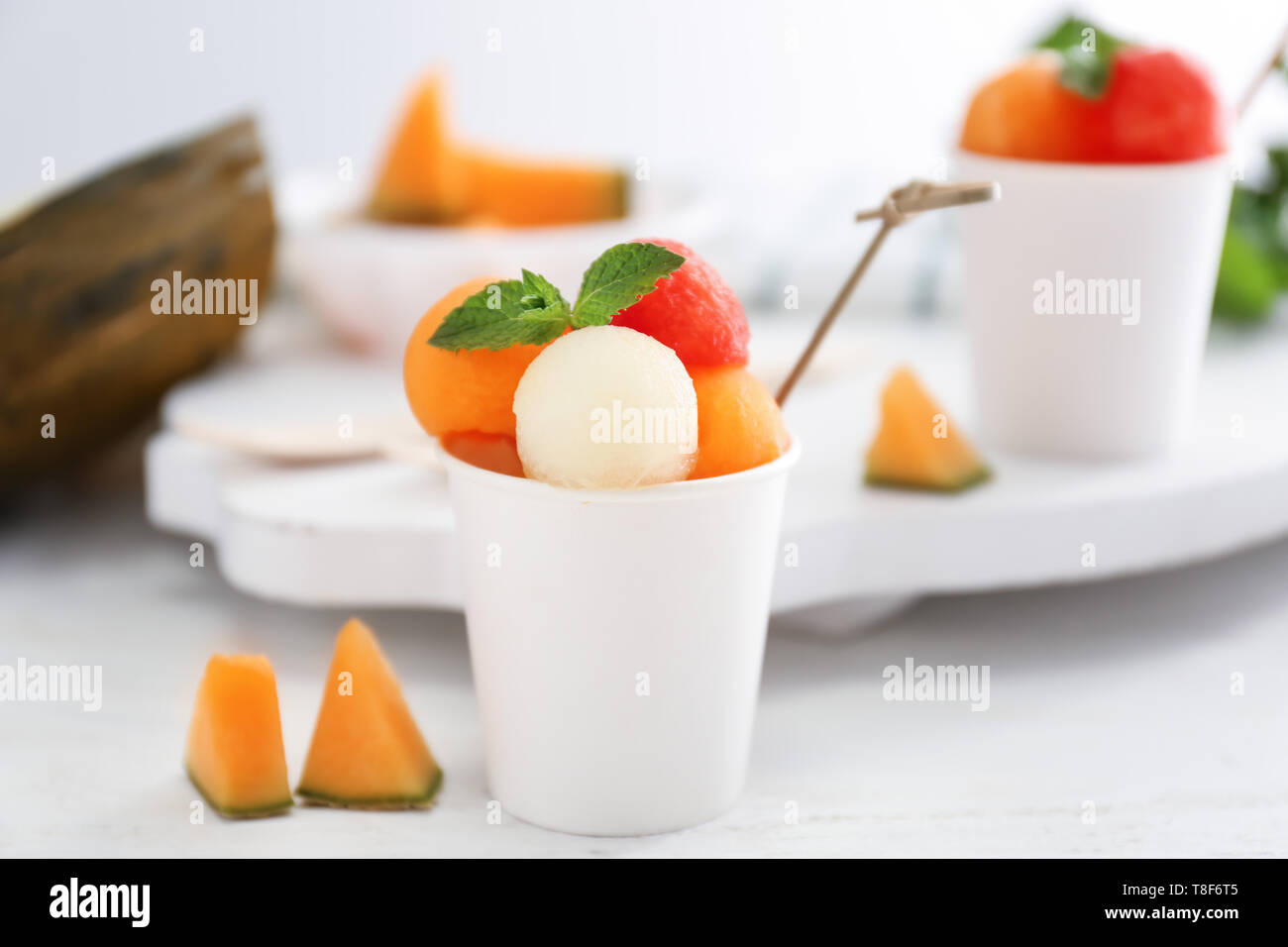 Melon fruit cup watermelon cantaloupe hi-res stock photography and ...