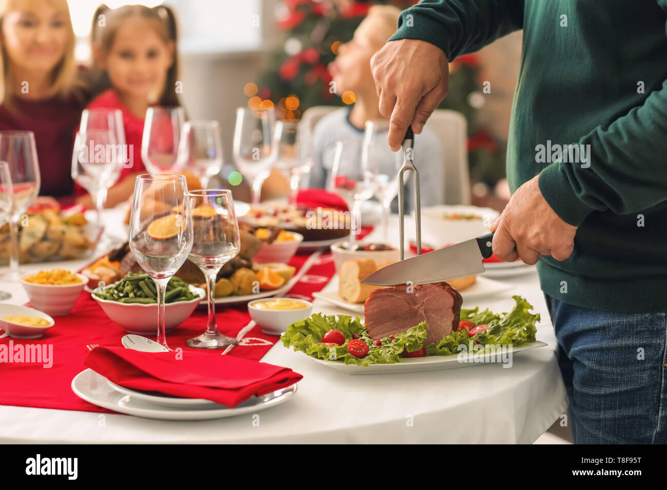 Woman eating salad christmas hi-res stock photography and images - Alamy