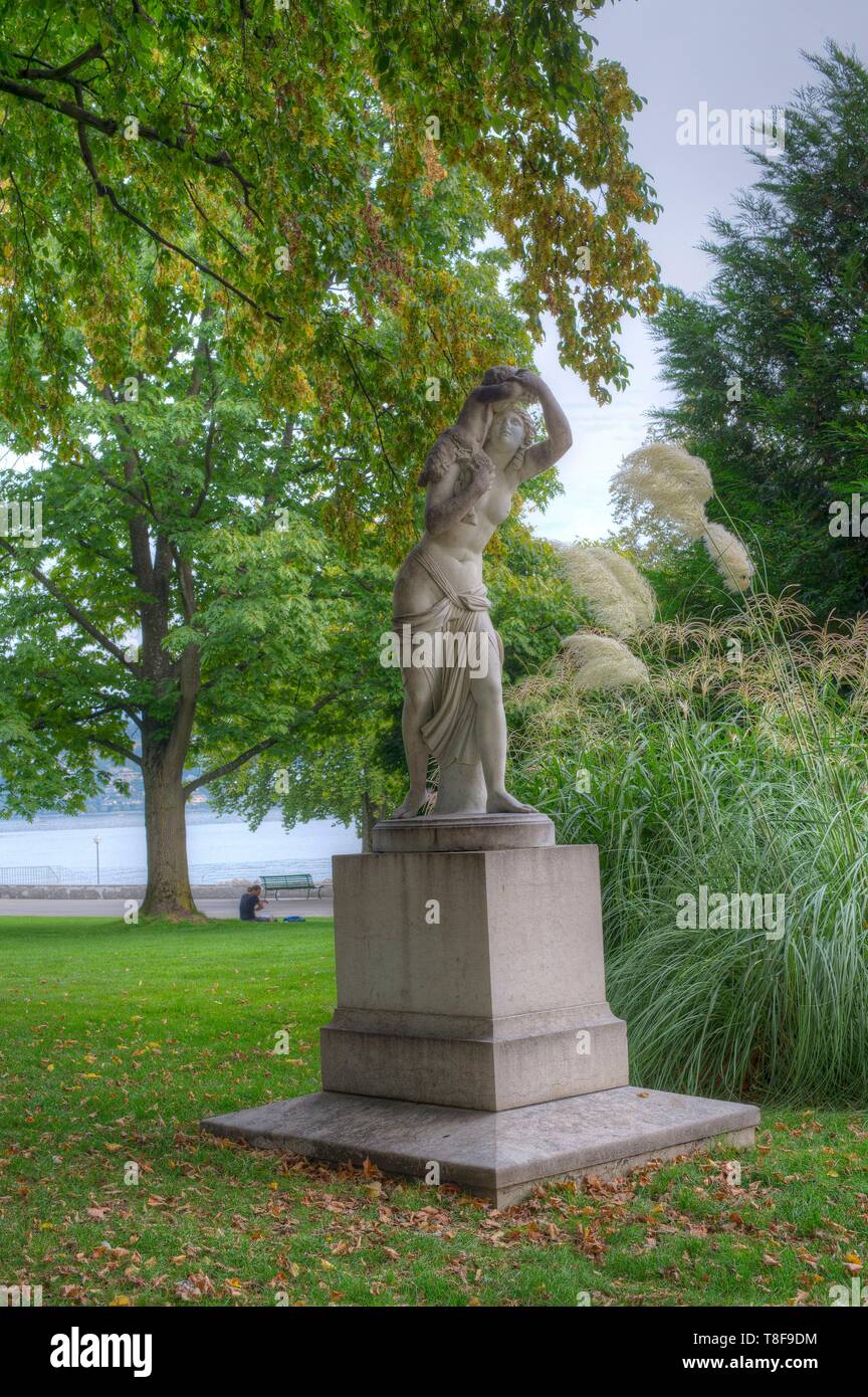 Switzerland, Geneva, Swiss Confederation, in the park my rest on the ...