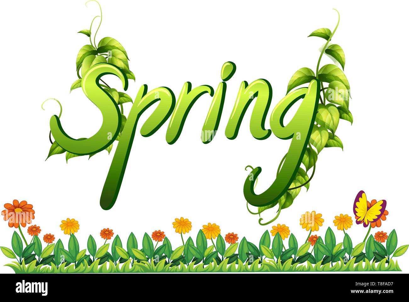 A spring text letter banner illustration Stock Vector Image & Art - Alamy