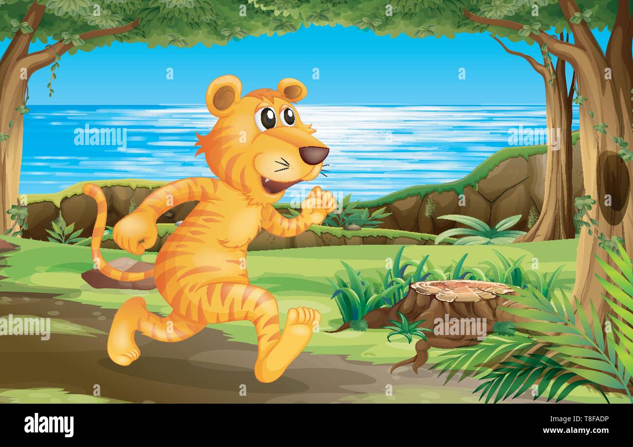 Running tiger spring Stock Vector Images - Alamy