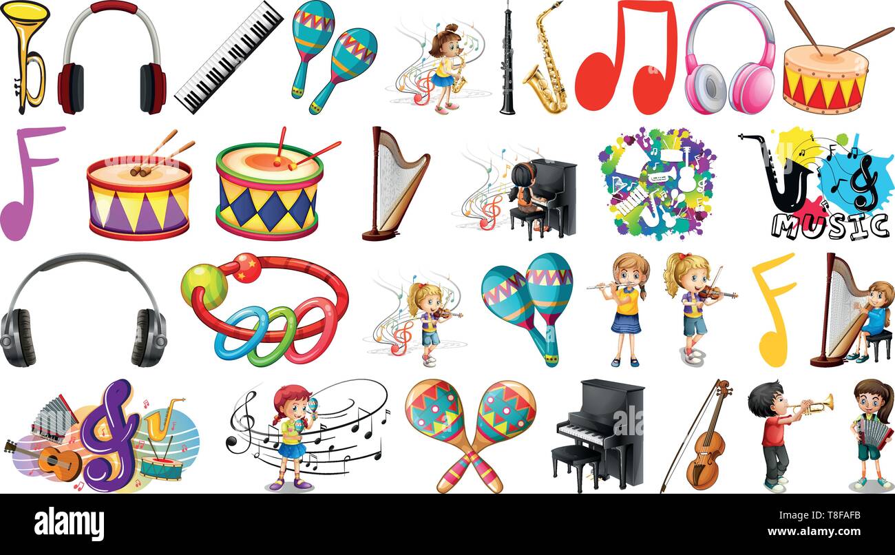 Set of music instruments illustration Stock Vector Image & Art - Alamy