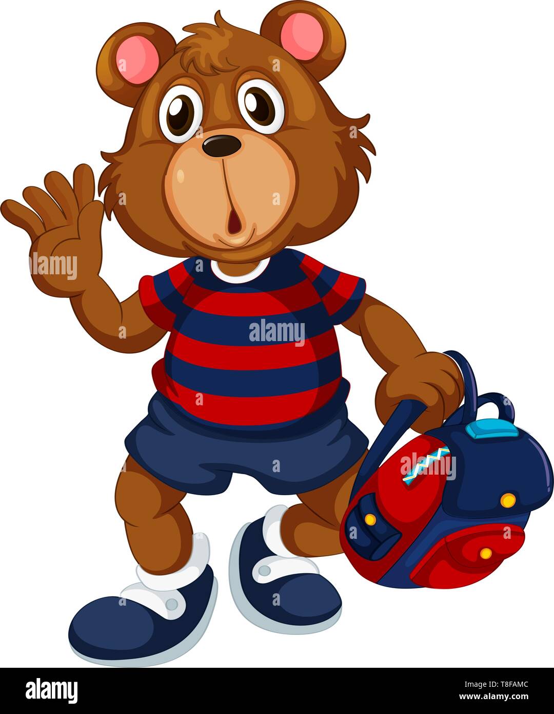 Bear student with backpack illustration Stock Vector Image & Art - Alamy