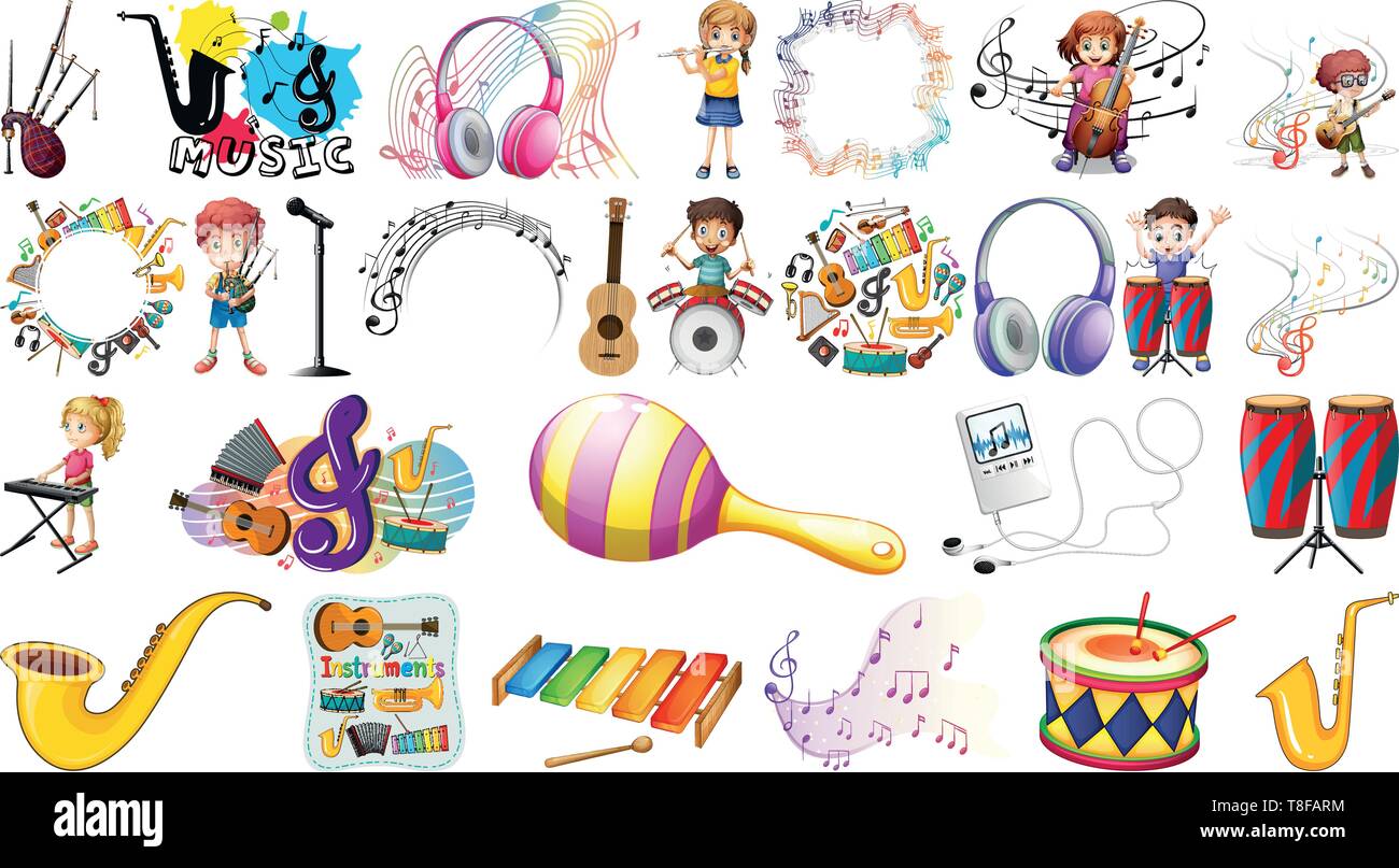 Set of music instruments illustration Stock Vector Image & Art - Alamy