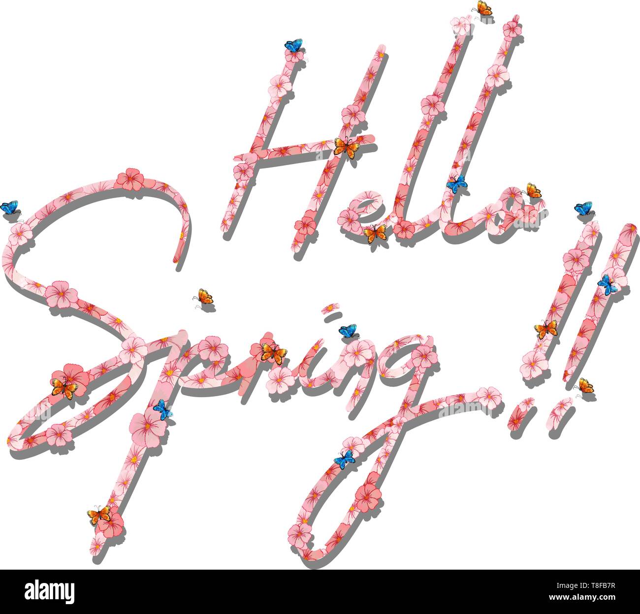 Hello spring text letter illustration Stock Vector Image & Art - Alamy