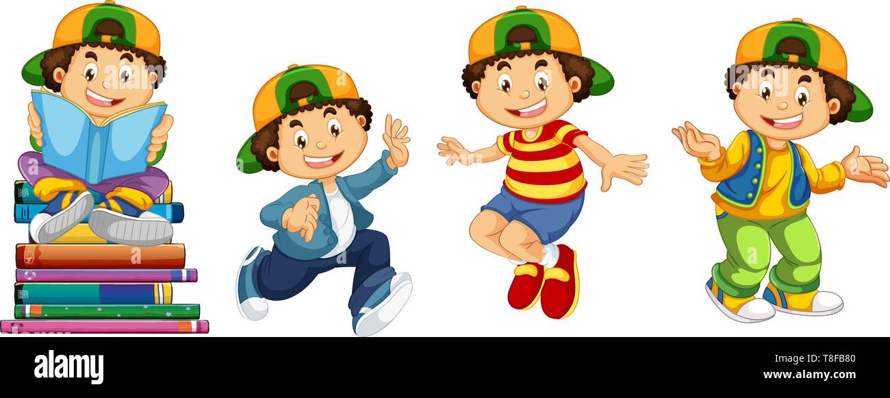 Set of boy character illustration Stock Vector Image & Art - Alamy