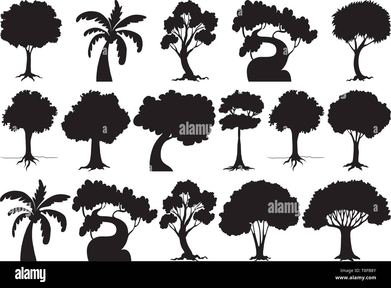 Set of isolated tree illustration Stock Vector Image & Art - Alamy
