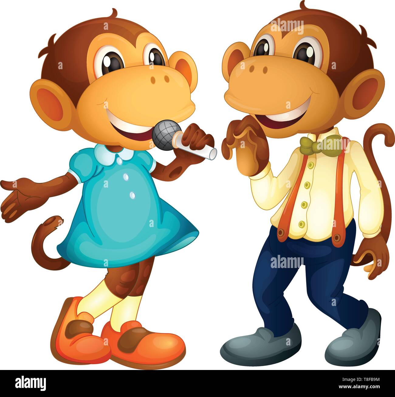 Male and female monkey character illustration Stock Vector Image & Art ...