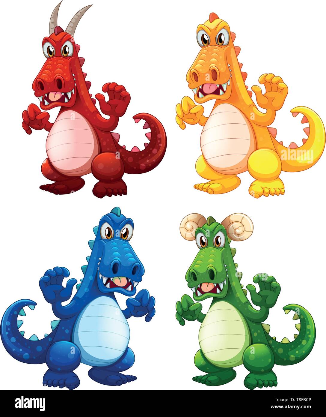 Set of dragon character illustration Stock Vector Image & Art - Alamy