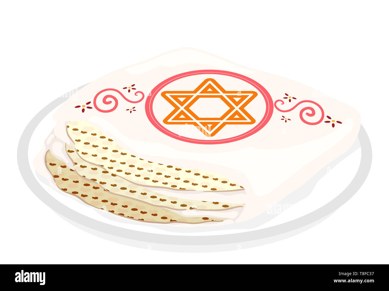 Illustration of Afikoman in Bread Cloth Used During Passover Stock ...