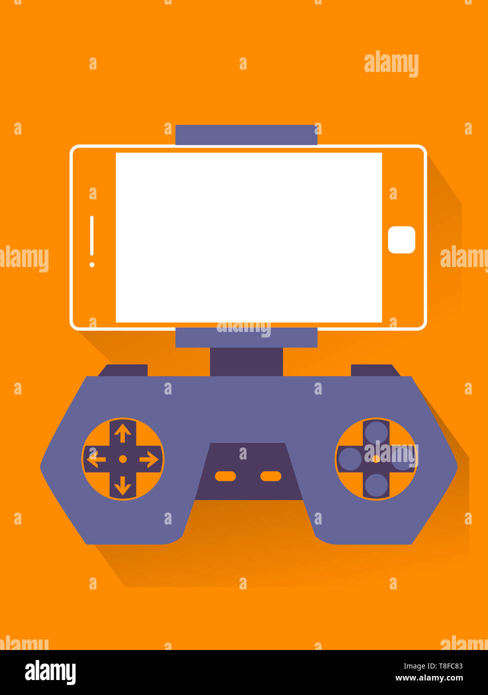 Illustration of a Mobile Phone with Arcade Game Emulator Stock Photo ...