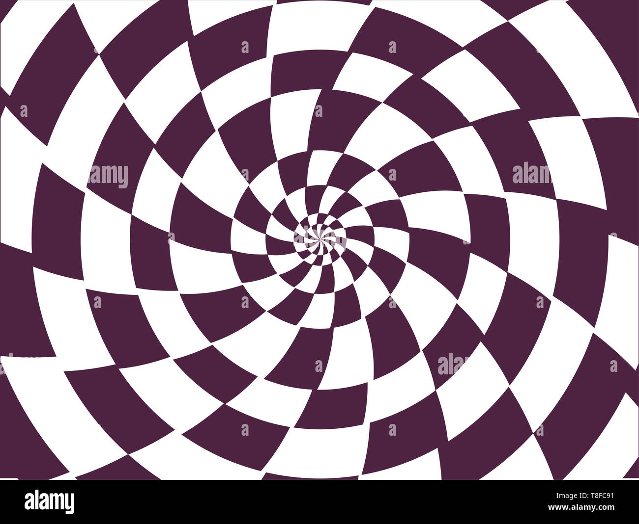 Background Illustration of a Checkered Spiraling as Hypnotizing Pattern ...
