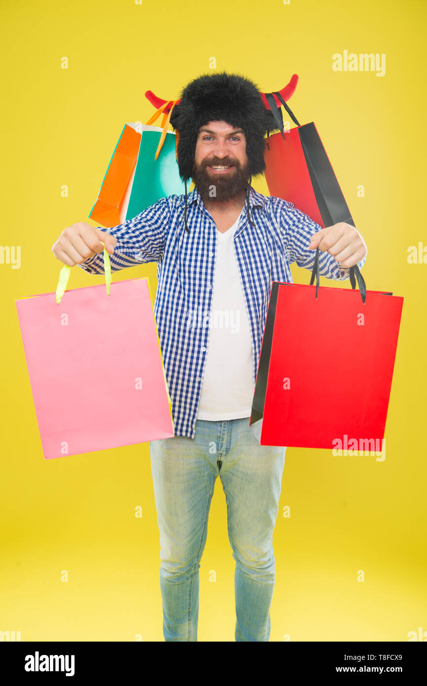 Full packages items man hi-res stock photography and images - Alamy