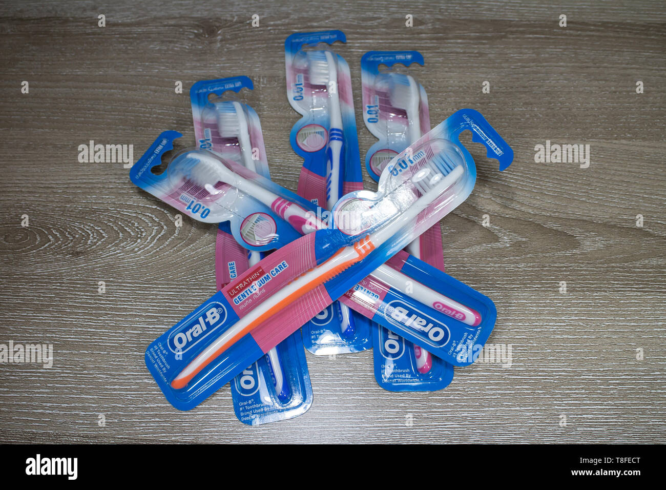 Chiangmai, Thailand - May 13 2019: Product shot of Oral B toothbrush ...