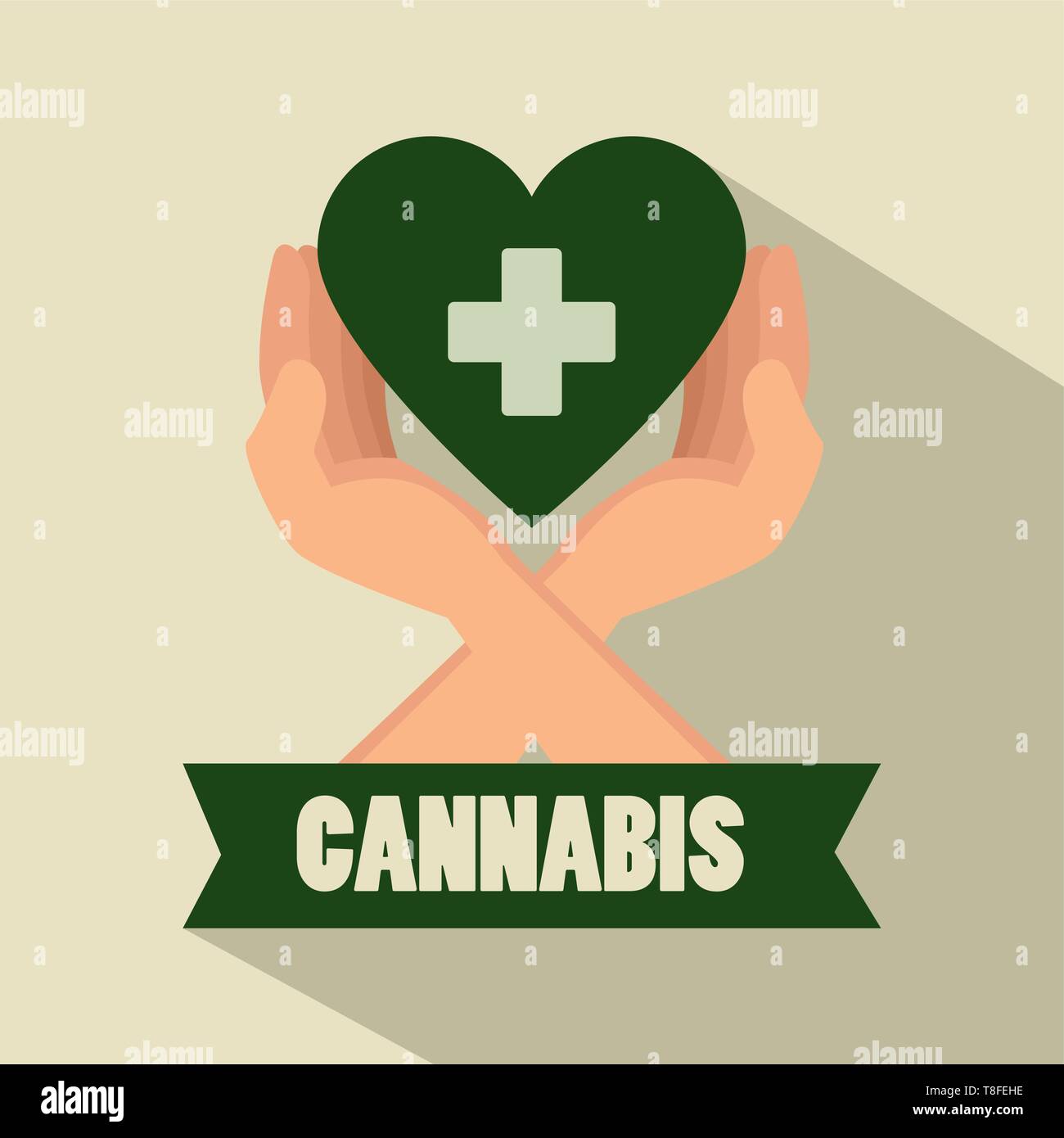 hands with heart and cross sign to medicine cannabis Stock Vector Image ...