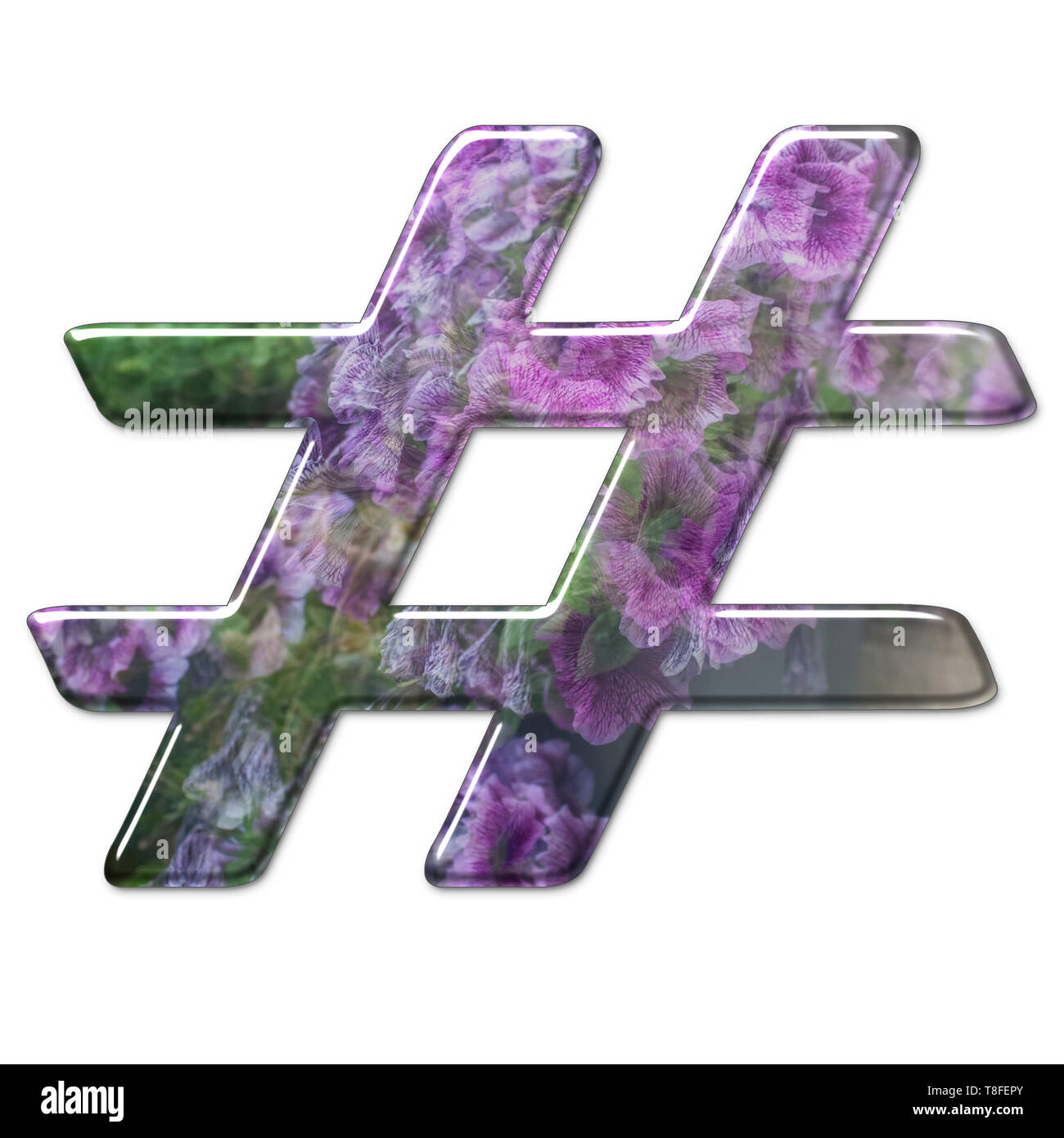 The Hashtag symbol Part of a set of letters, Numbers and symbols of 3D ...