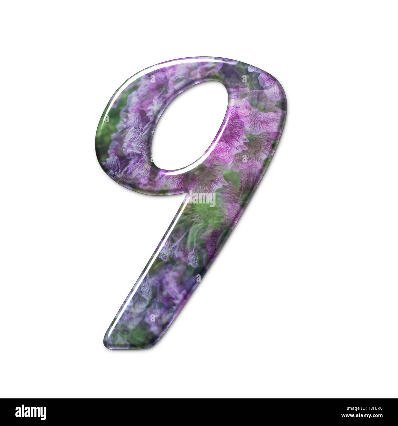 The number Nine Part of a set of letters, Numbers and symbols of 3D ...
