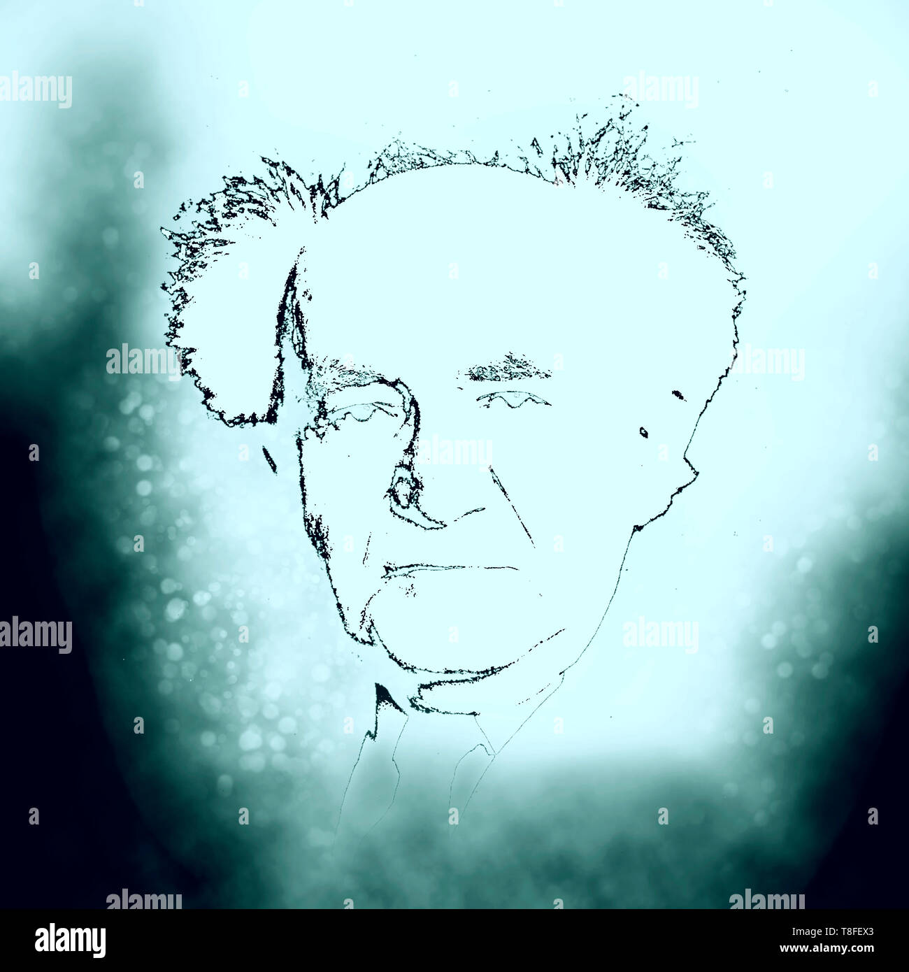 Digitally enhanced image of David Ben-Gurion (born David Grün); 16 ...