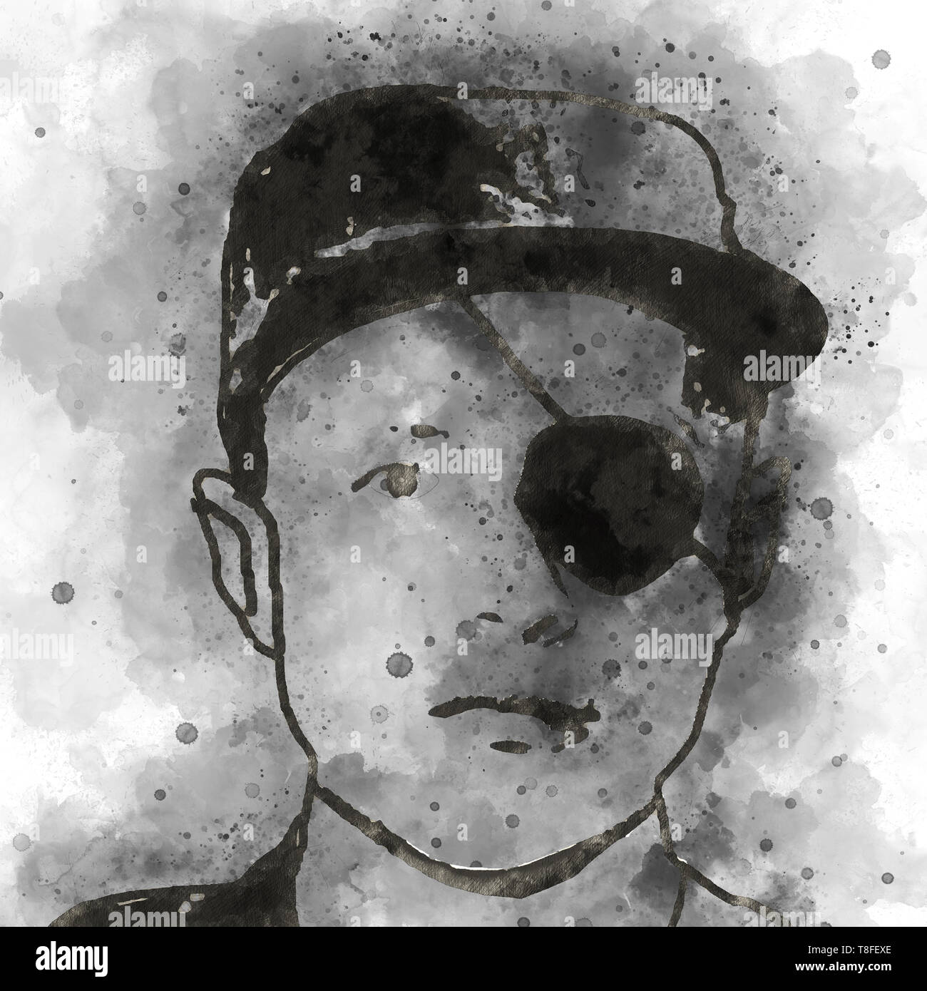 Digitally enhanced image of Moshe Dayan (20 May 1915 – 16 October 1981 ...