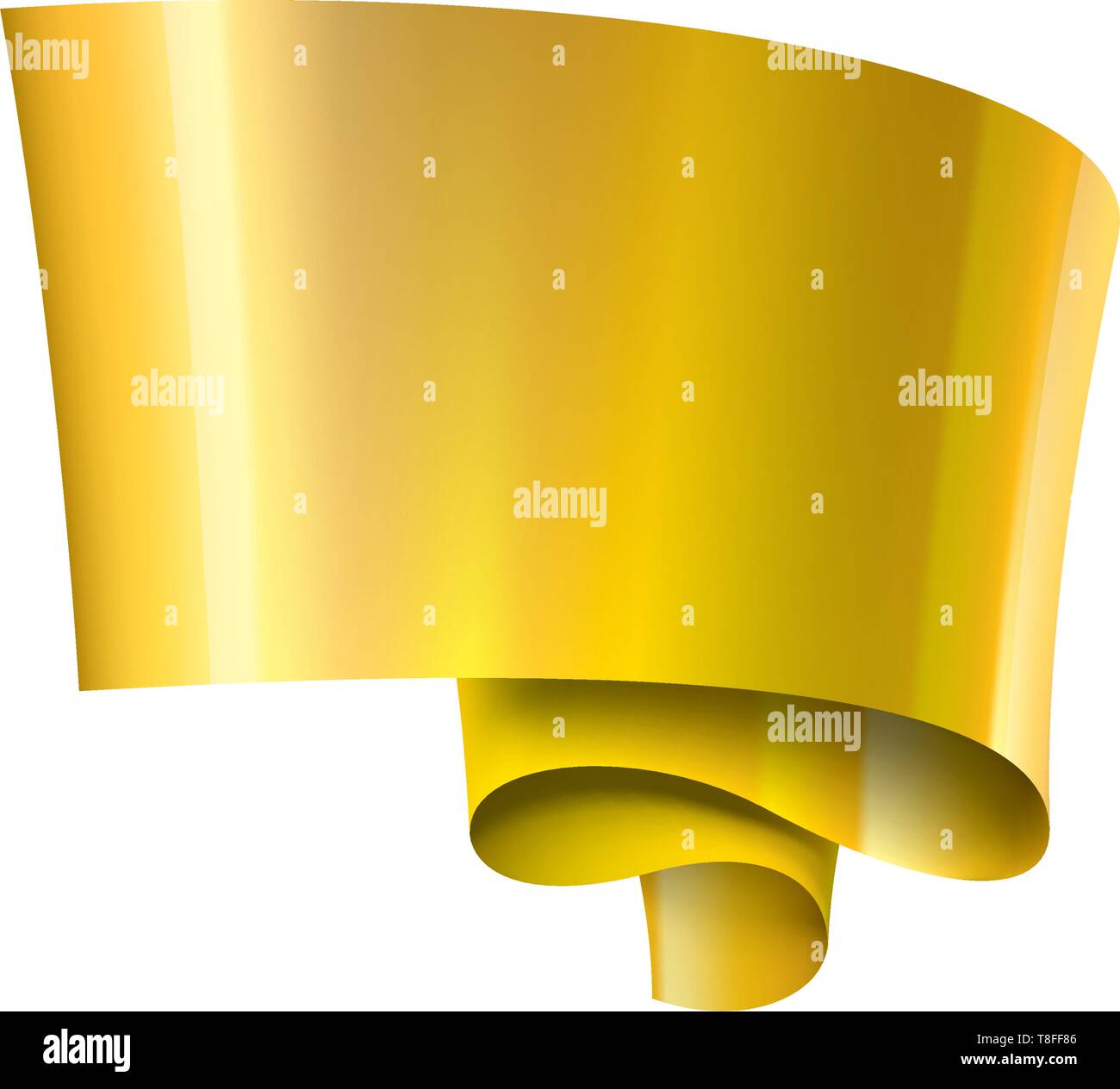 golden ribbon on white background. Vector illustration Stock Vector ...