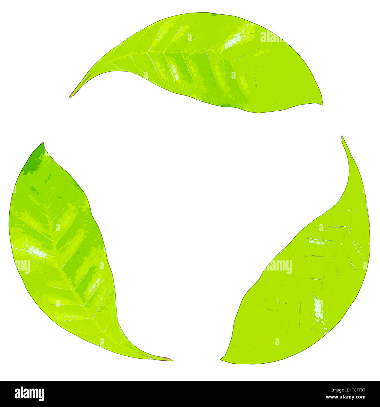 Digitally enhanced image of the recycle logo created with a photograph ...
