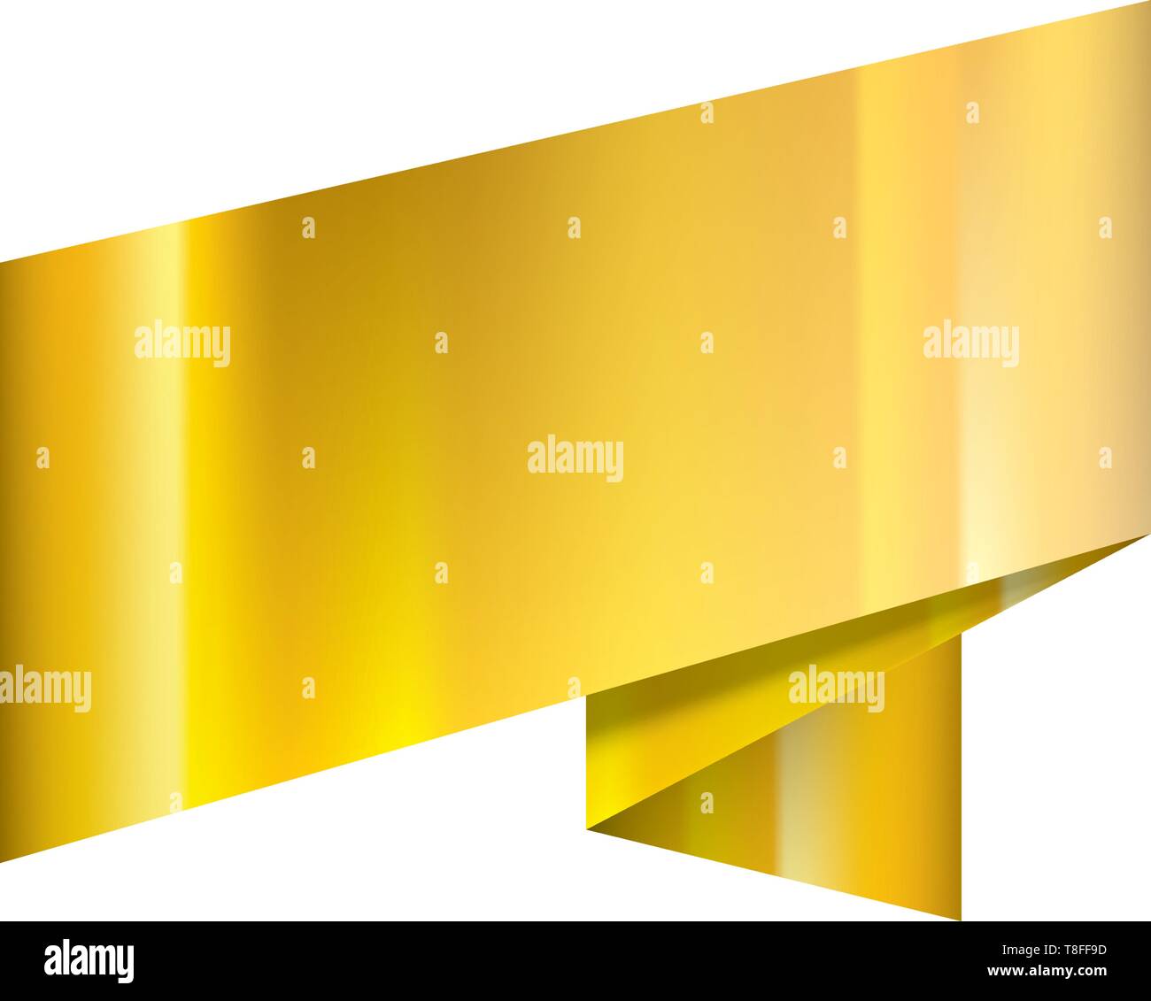 golden ribbon on white background. Vector illustration Stock Vector ...