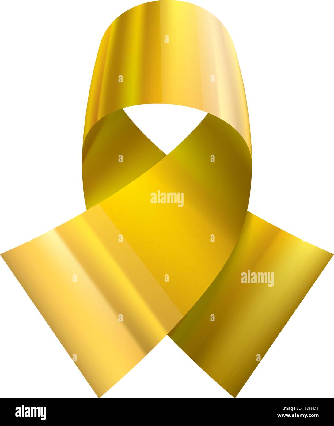 golden ribbon on white background. Vector illustration Stock Vector ...