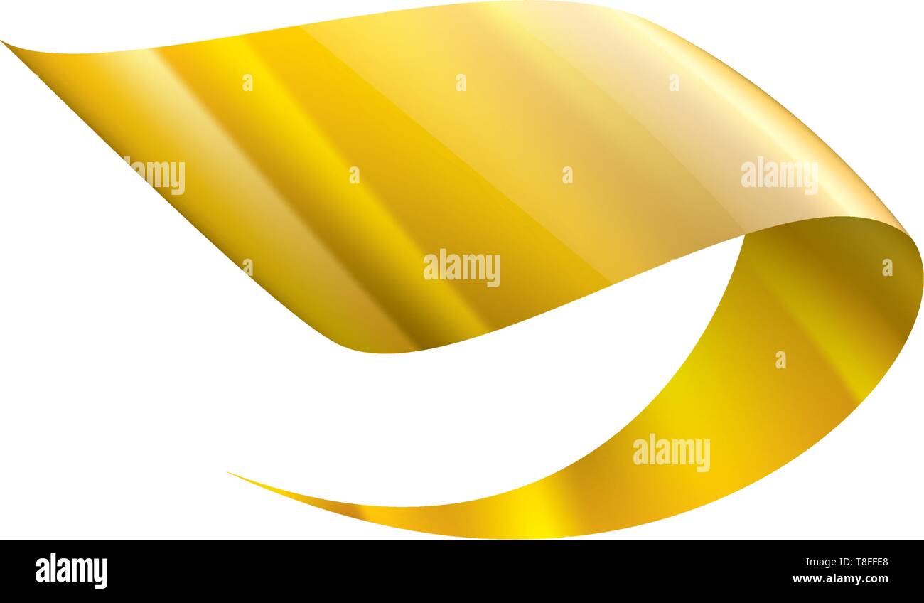 golden ribbon on white background. Vector illustration Stock Vector ...