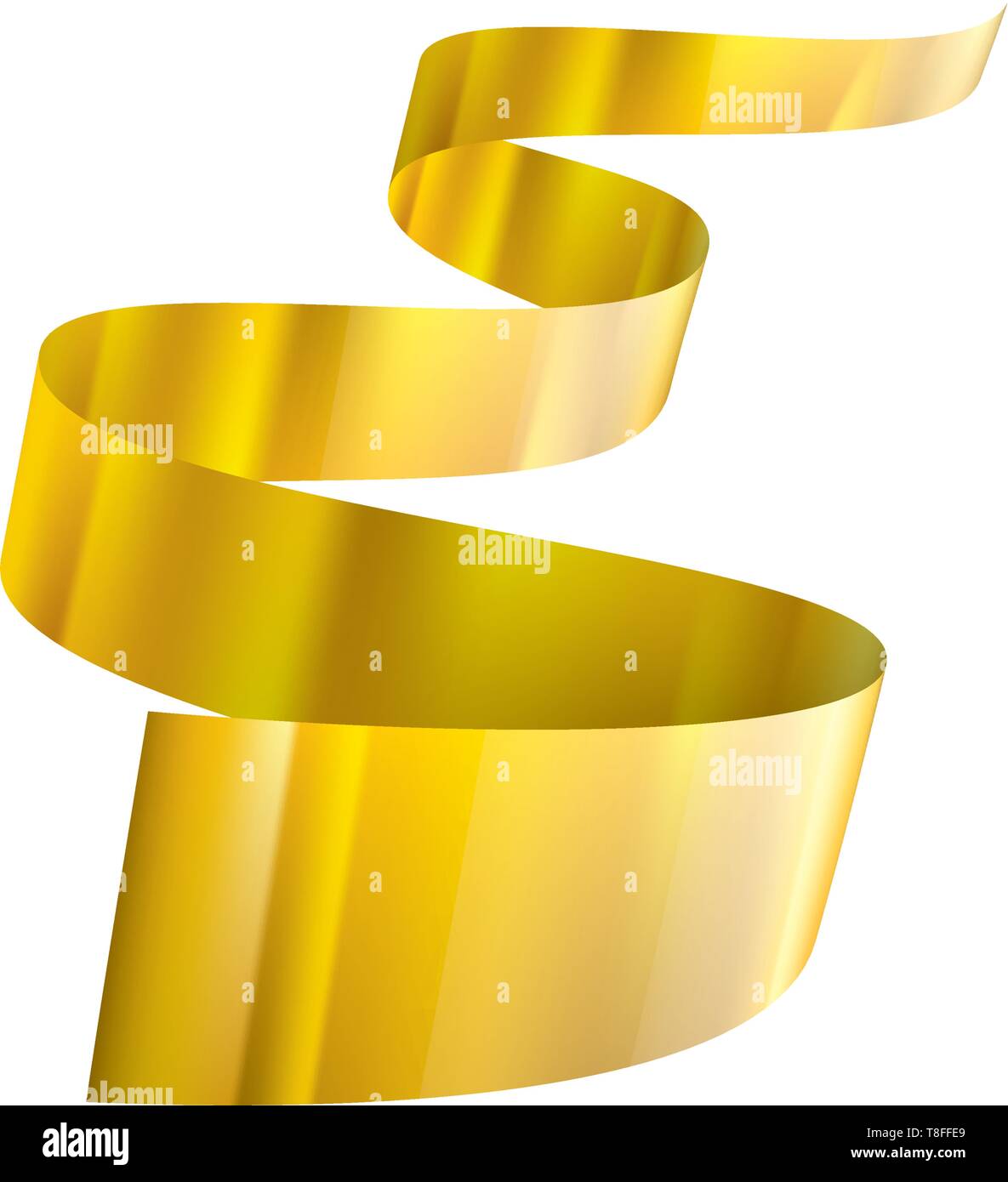 golden ribbon on white background. Vector illustration Stock Vector ...