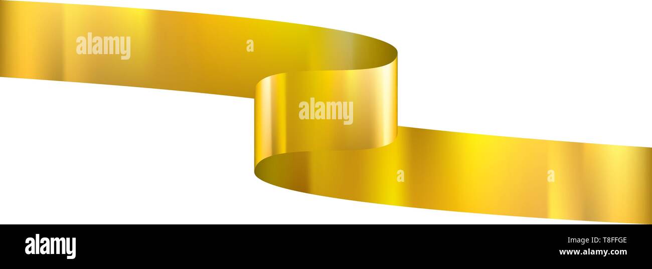 golden ribbon on white background. Vector illustration Stock Vector ...