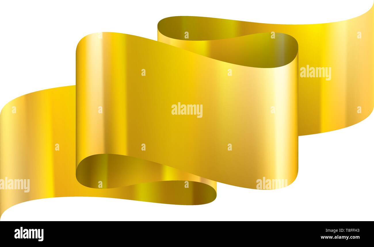golden ribbon on white background. Vector illustration Stock Vector ...