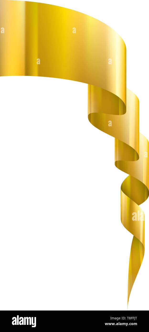 golden ribbon on white background. Vector illustration Stock Vector ...