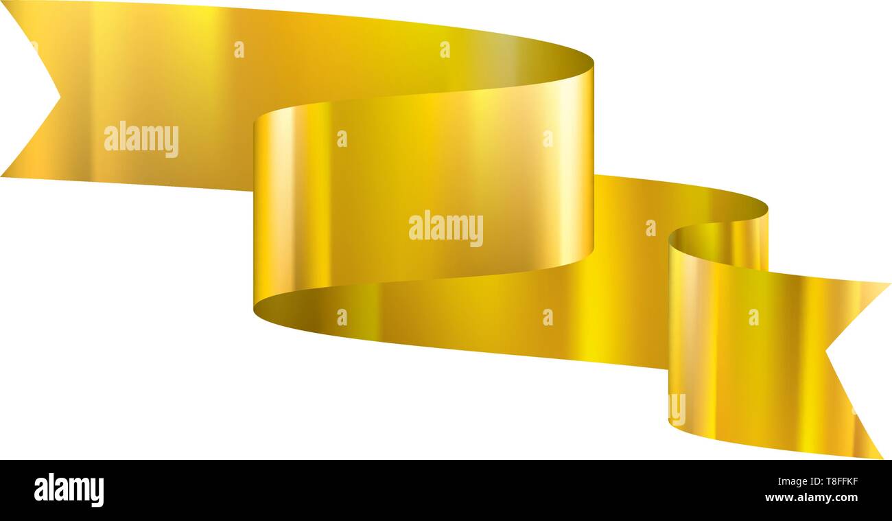 golden ribbon on white background. Vector illustration Stock Vector ...